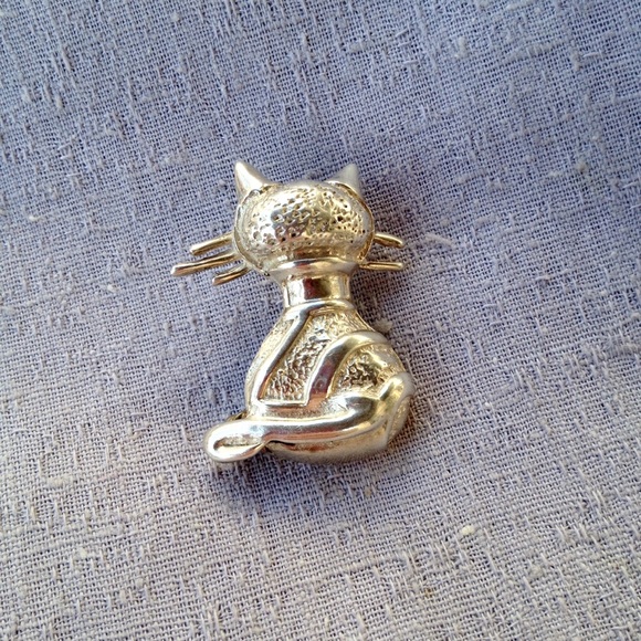 Vintage | Jewelry | Vintage Cat Pin Sterling Silver | Poshmark